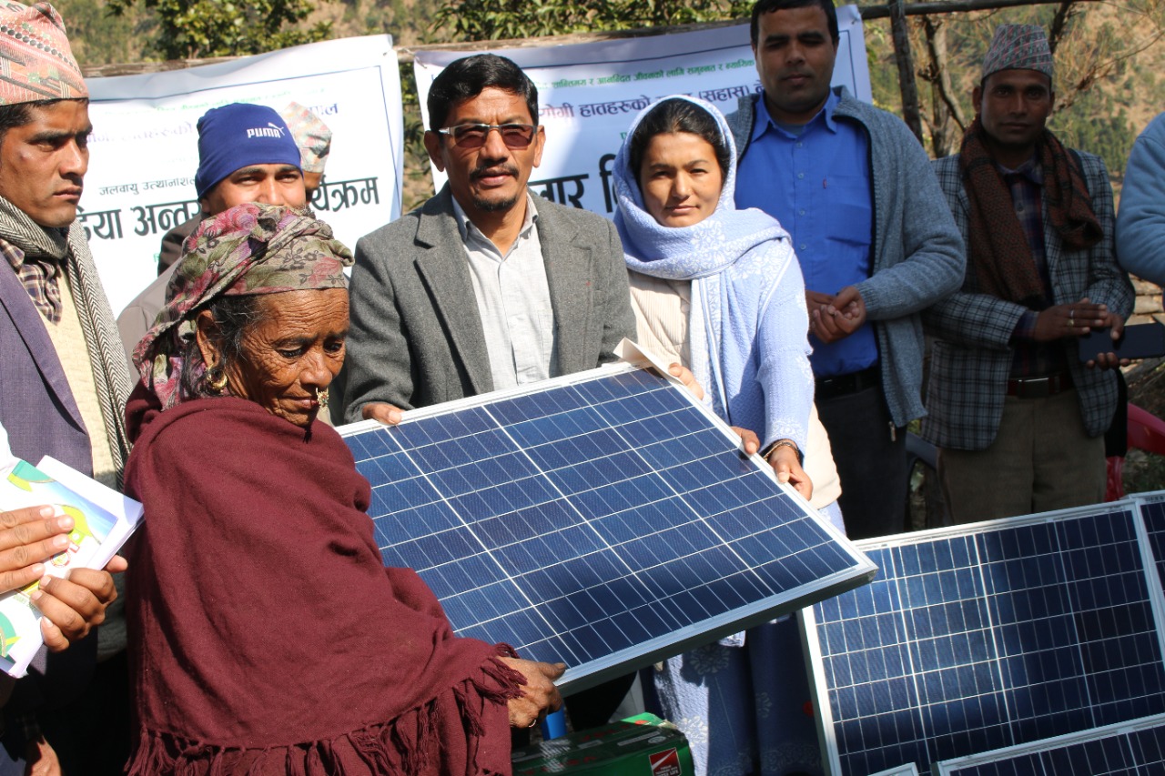 The solar energy system has made Dhanshara’s family able to light their home - Felm Nepal